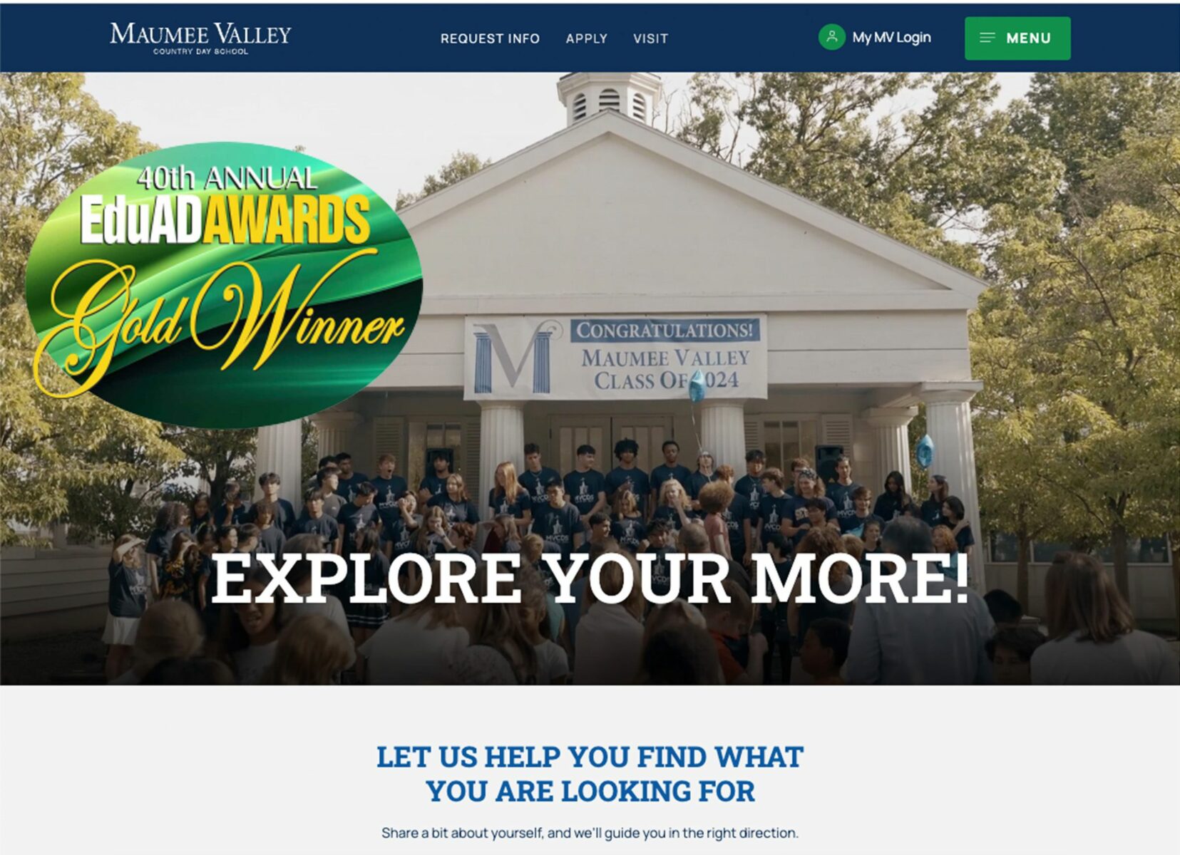 MV website wins Gold at Educational Advertising Awards - Maumee Valley